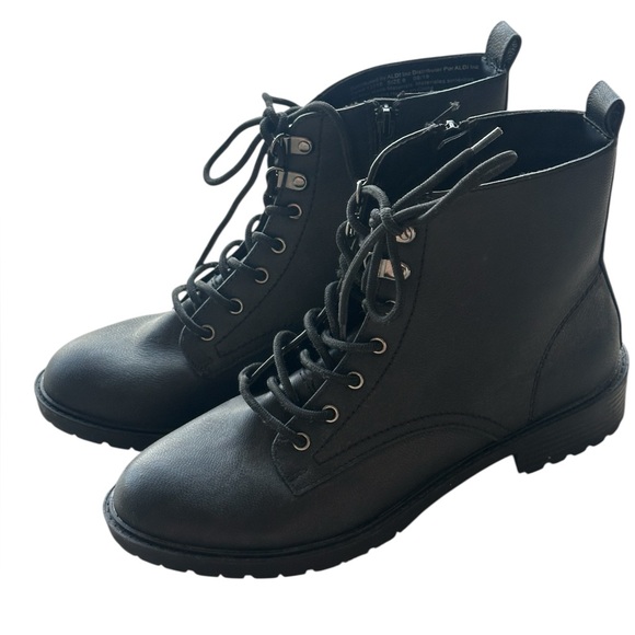 Aldi | Shoes | Black Womens Lace Up Combat Boots Size 9 | Poshmark